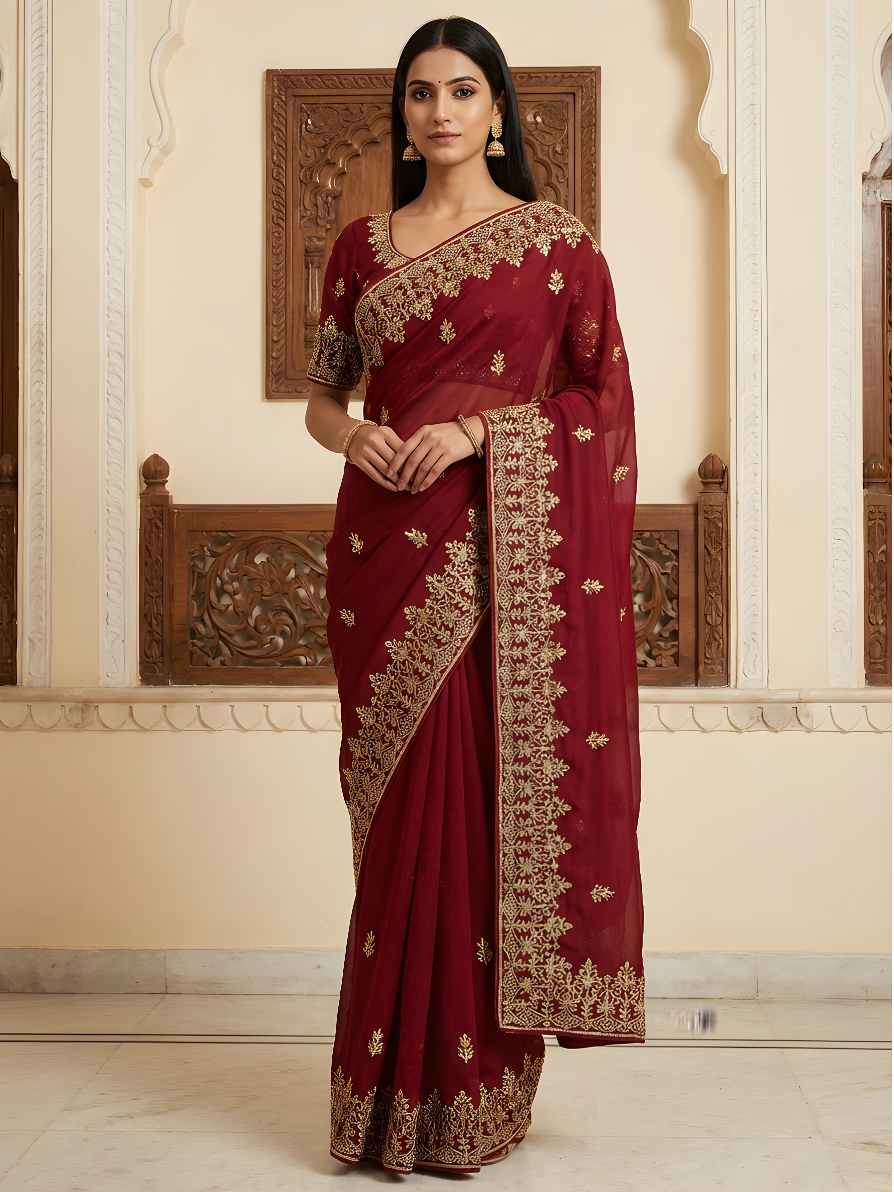 Gulnaar Pure Organza Designer Saree | Rana's by Kshitija