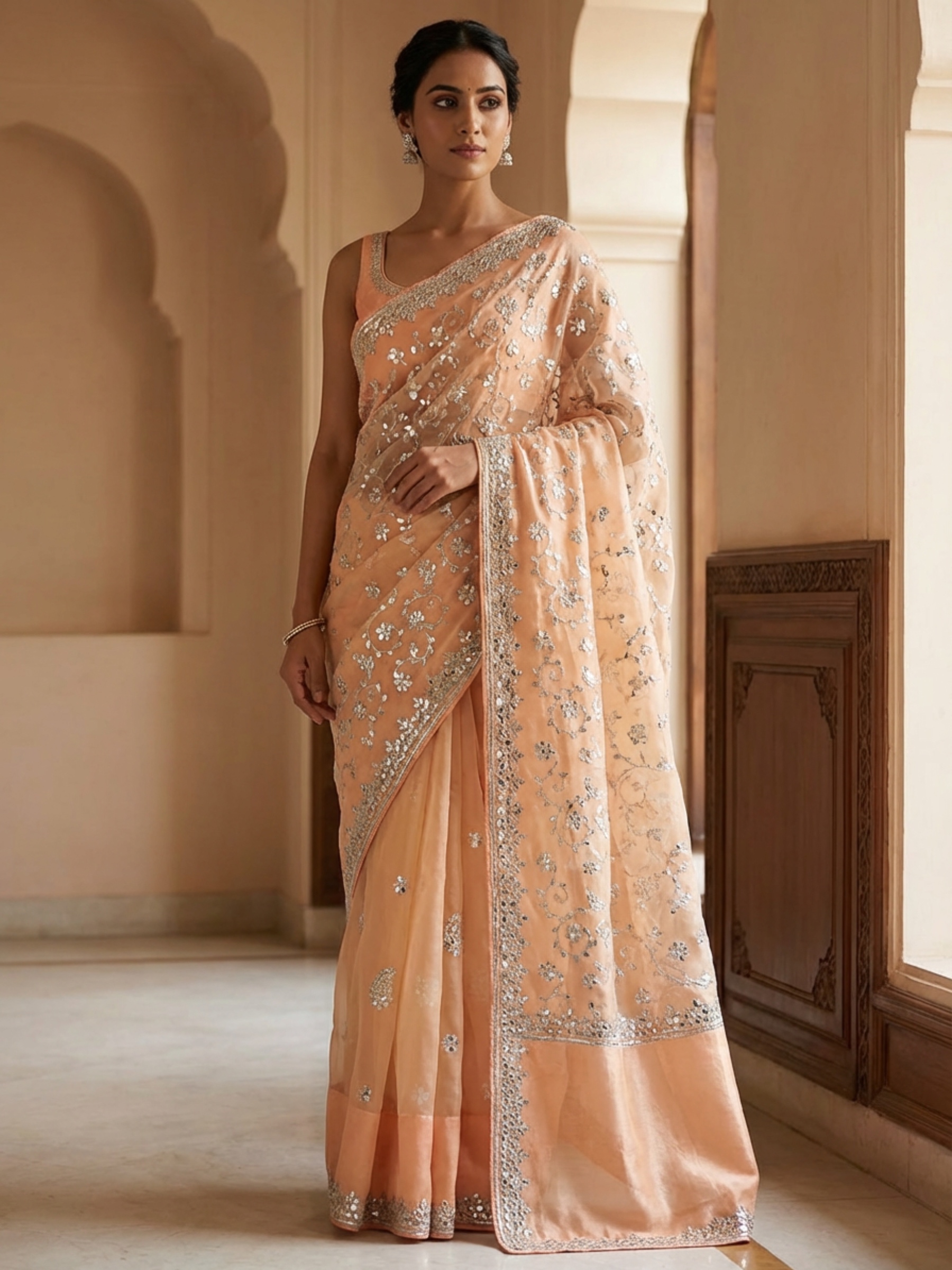 Pure organza saree with fine gota jaal handwork | Rana's by Kshitija