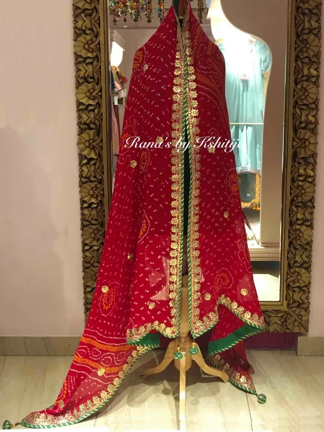 Chundri Dupatta with Delicate Gota Work | Rana's by Kshitija